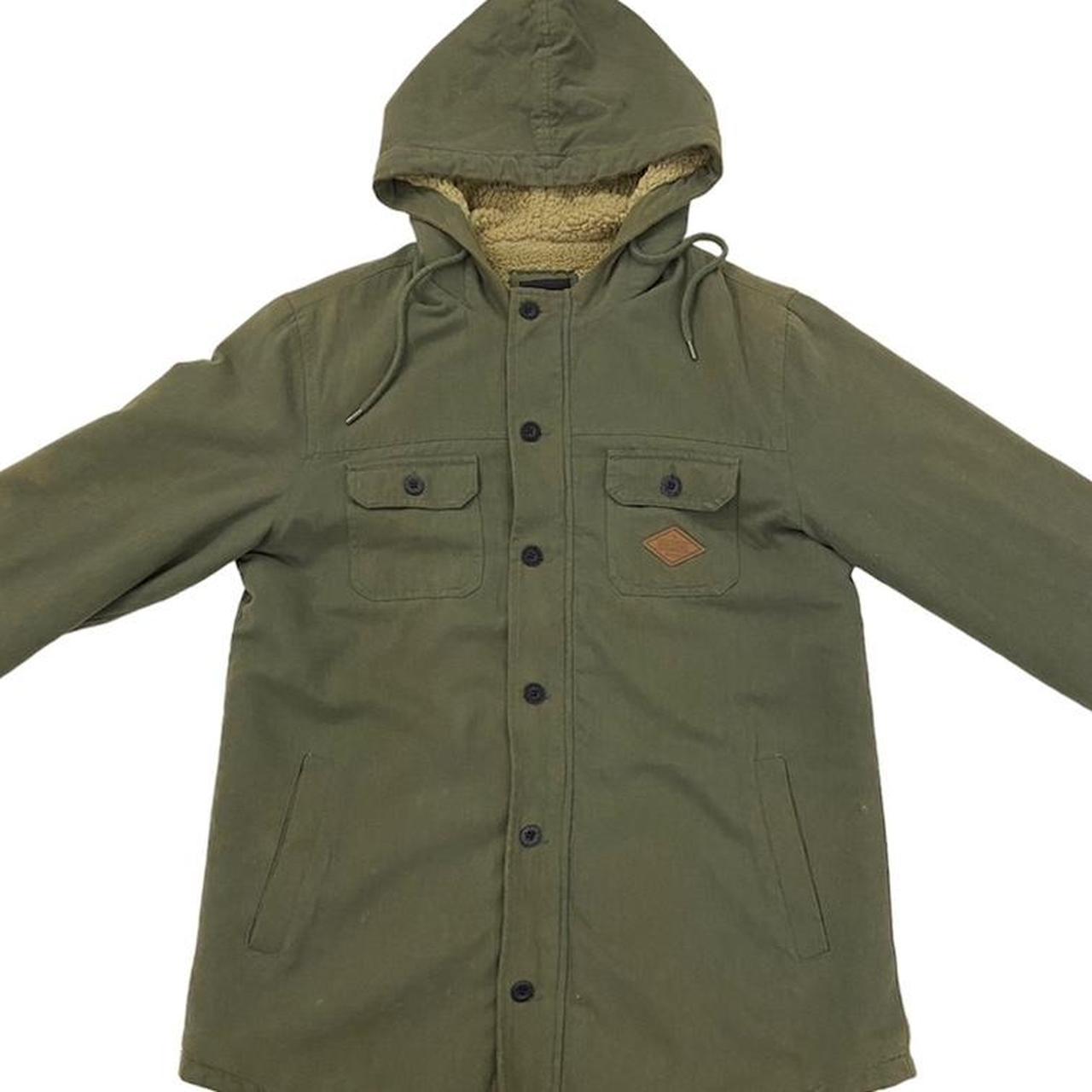 rip curl green fleece lined jacket - size M in... - Depop