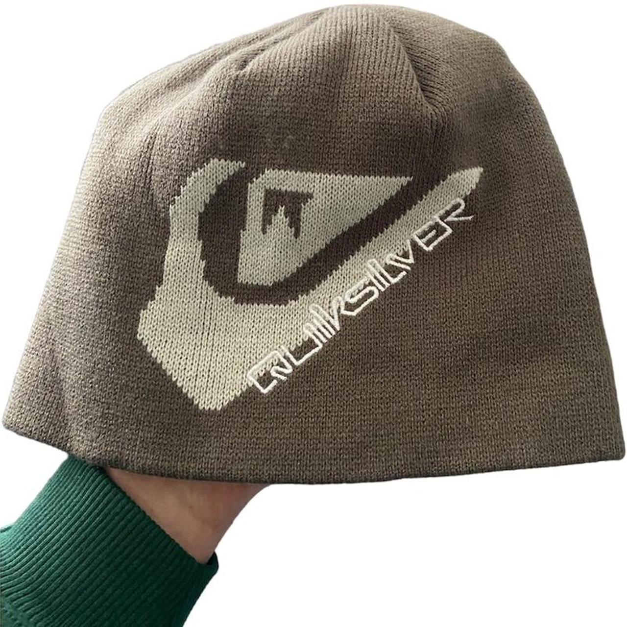 vintage quiksilver beanie embroidered letters and... - Depop