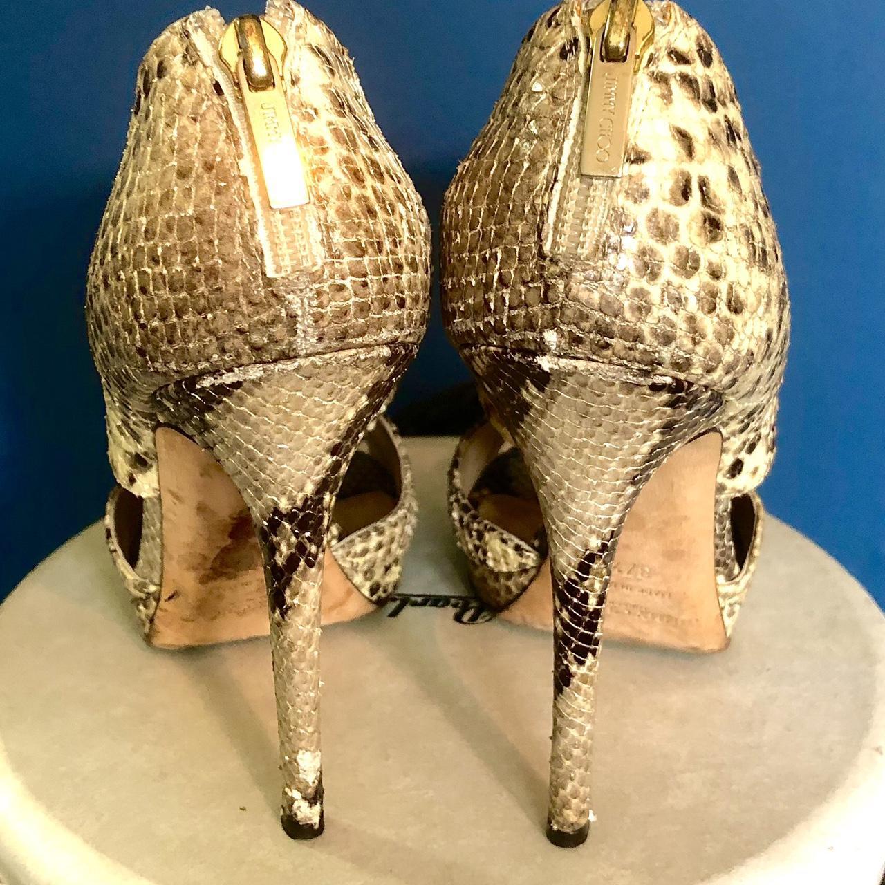 Jimmy Choo Women's Tan and Black Courts | Depop