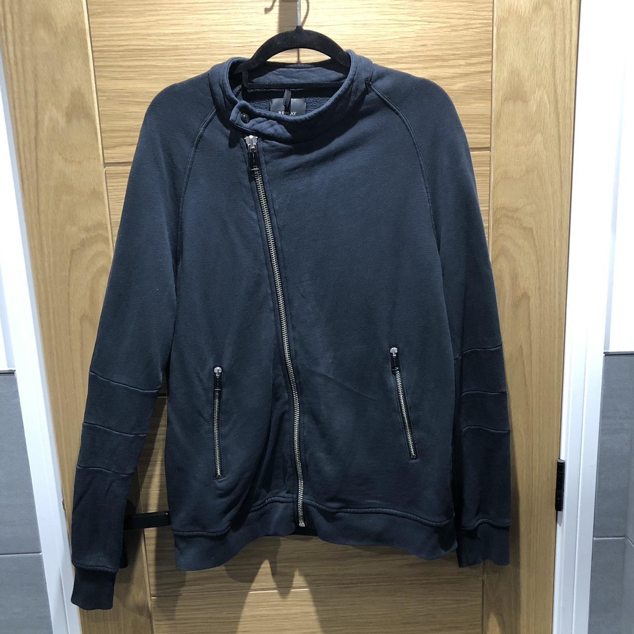 Black replay zip jumper - Depop