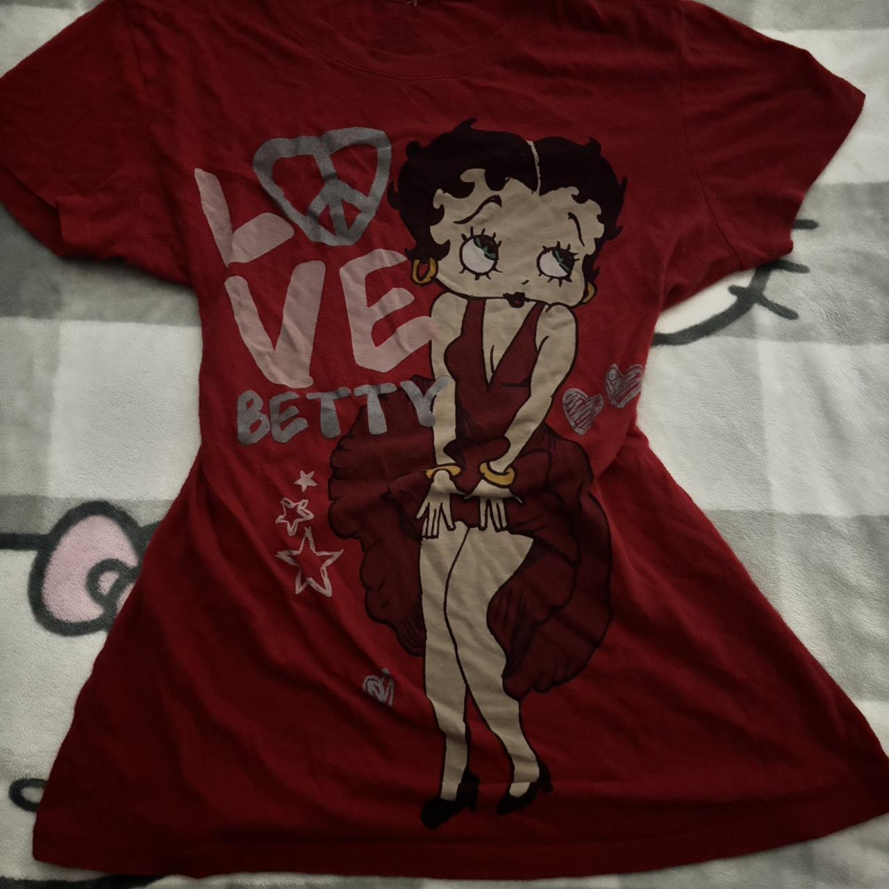 Red Betty boop top 🖤 Some flaws shown in the last... - Depop