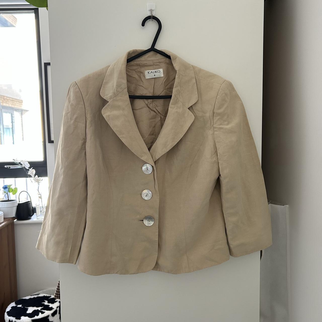cute kaliko vintage cream / beige blazer size S - Depop
