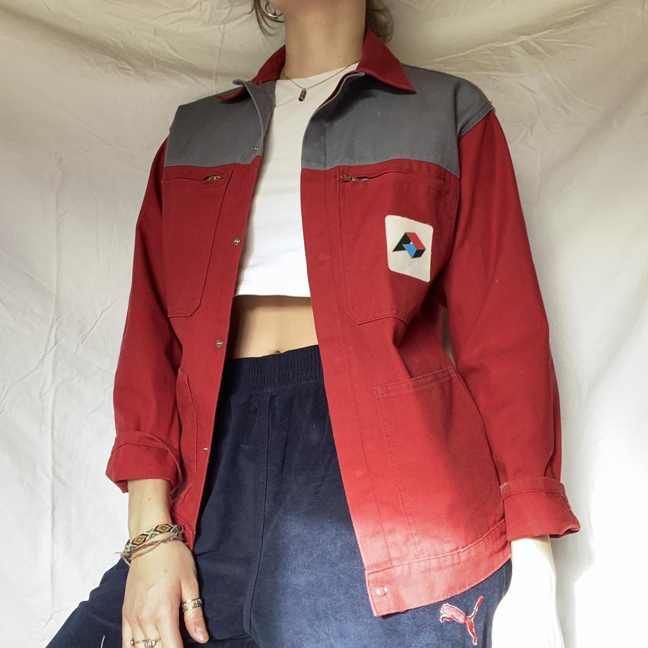 🍄Vintage Red Utility Jacket🍄 DETAILS: • Color: Red... - Depop