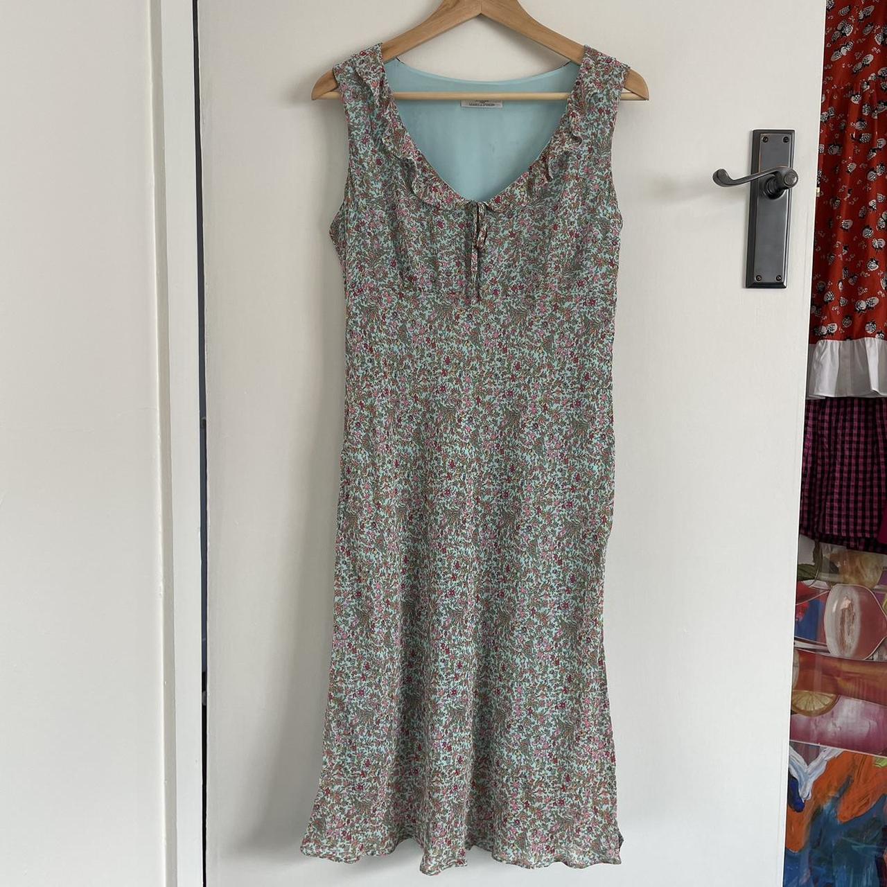 Blue floral coquette dress Brand: St Michael from... - Depop