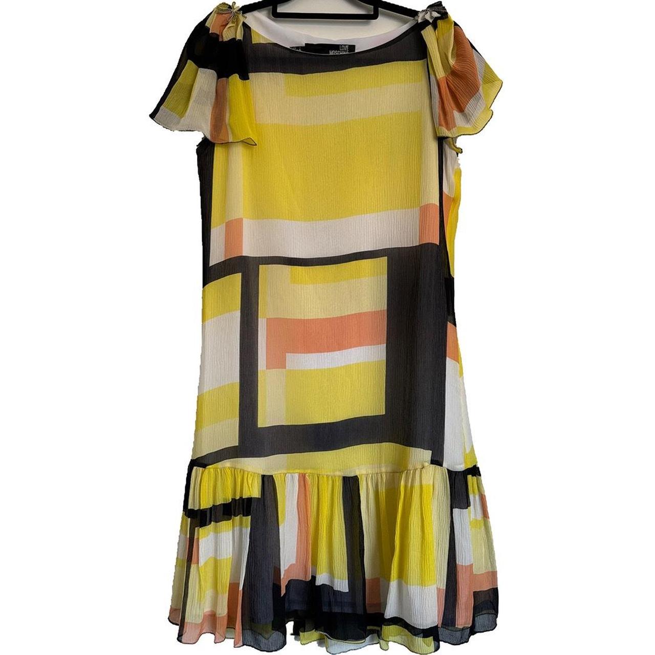 Vintage y2k Love Moschino geometric silk drop waist... | Depop