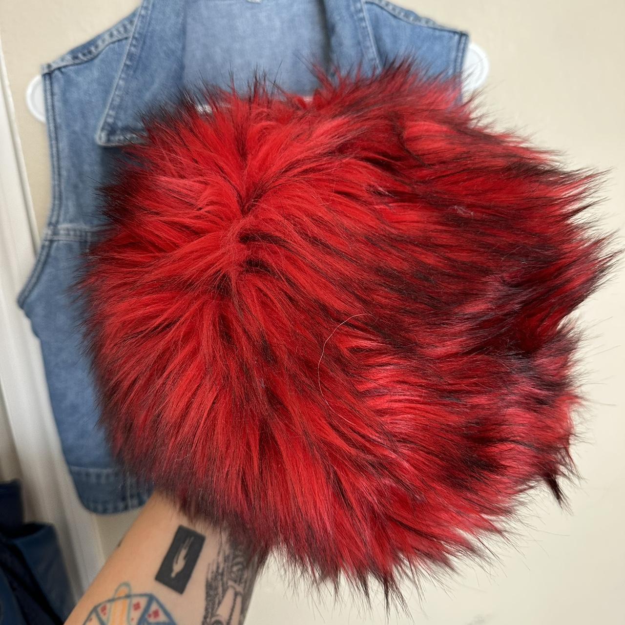 Large Russian style hat in red and black Never worn... - Depop