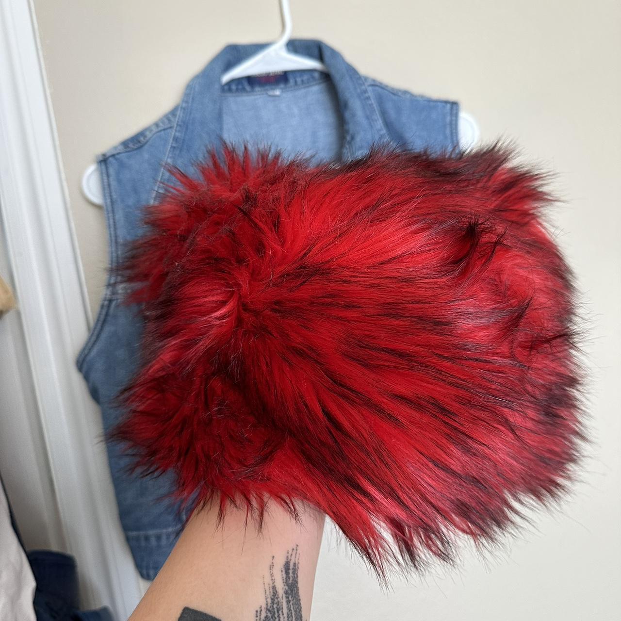 Large Russian style hat in red and black Never worn... - Depop