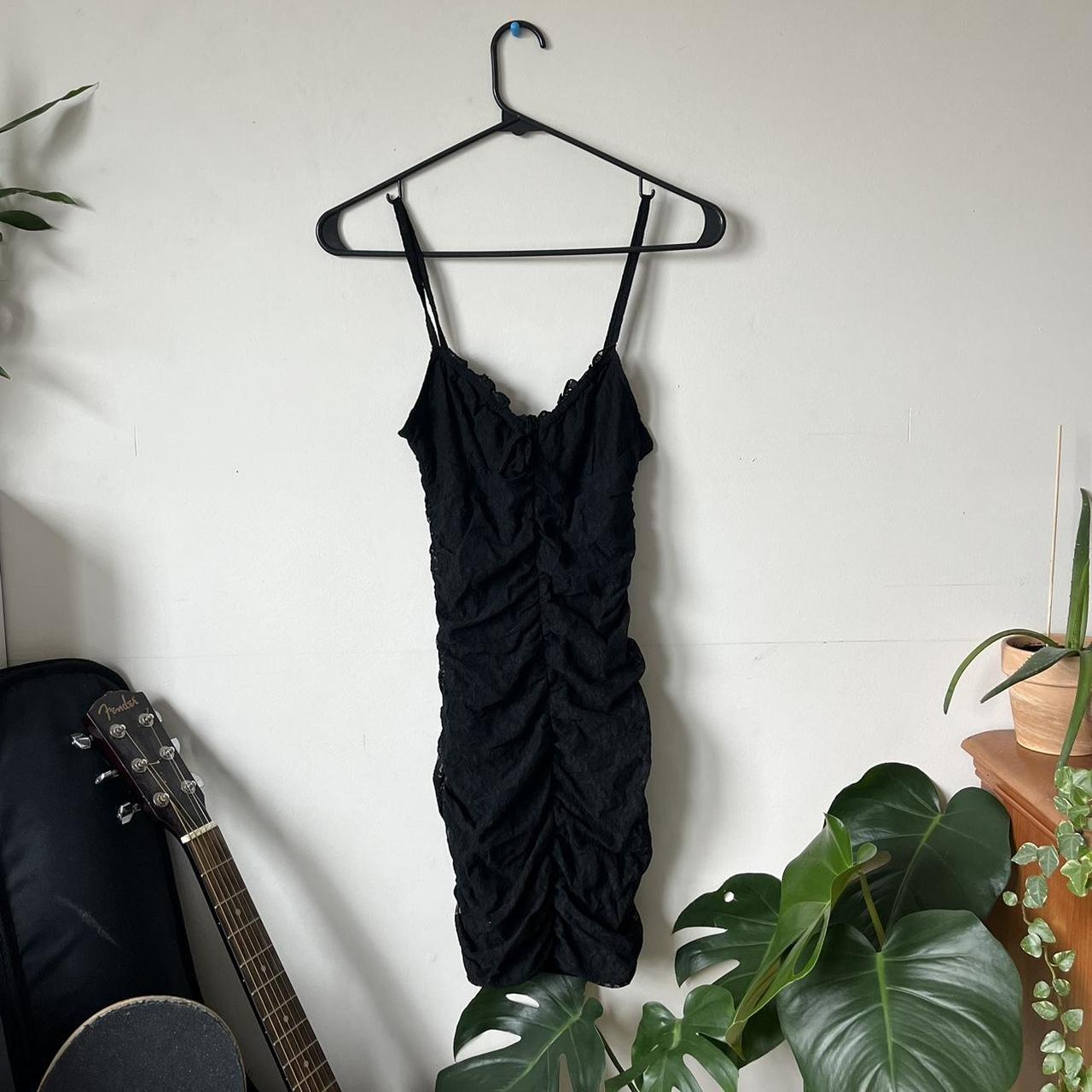 XS Divided Black scrunched lace short dress Dm if... - Depop