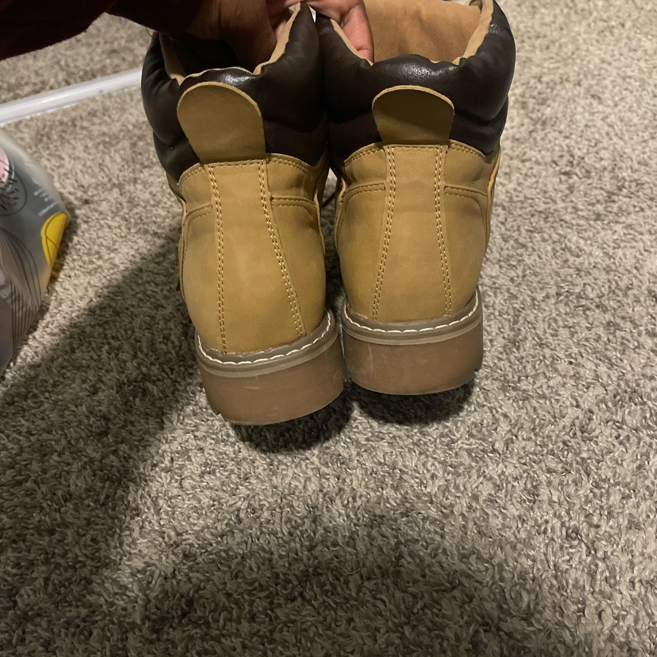 Slightly worn Forever “timbs” with rubber soles,... - Depop