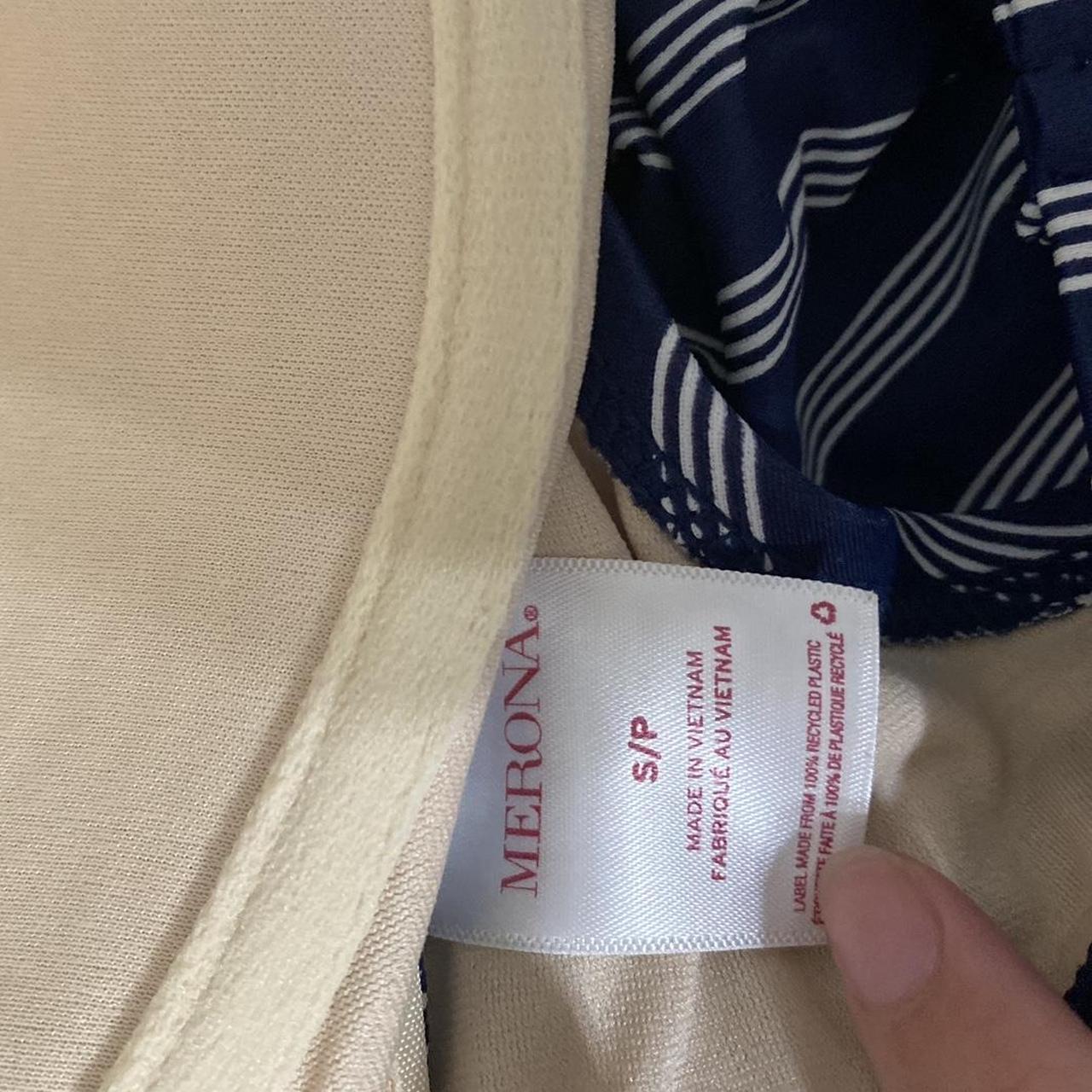 Merona Women's Navy and White Swimsuit-one-piece | Depop