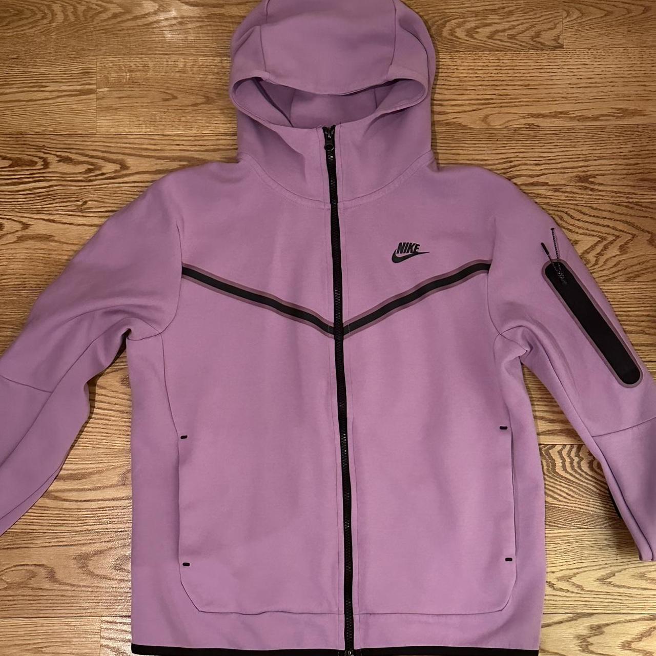 Size M violet Nike tech fleece, no visible... - Depop