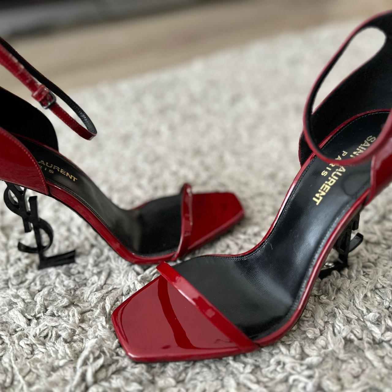 Yves Saint Laurent YSL red patent leather heels Size 38 - Depop