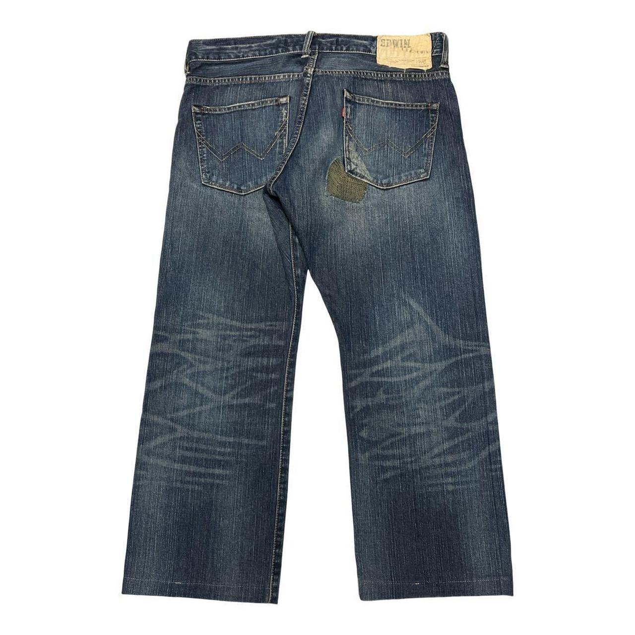 EDWIN 405XV Denim Pants Patchwork Wide Legged Baggy... - Depop