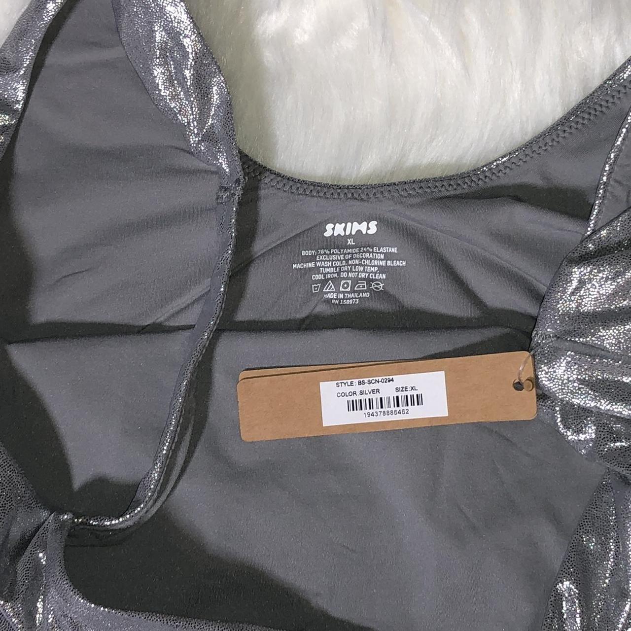 Skims Silver XL Square Neck Bodysuit 🤍 Limited... - Depop