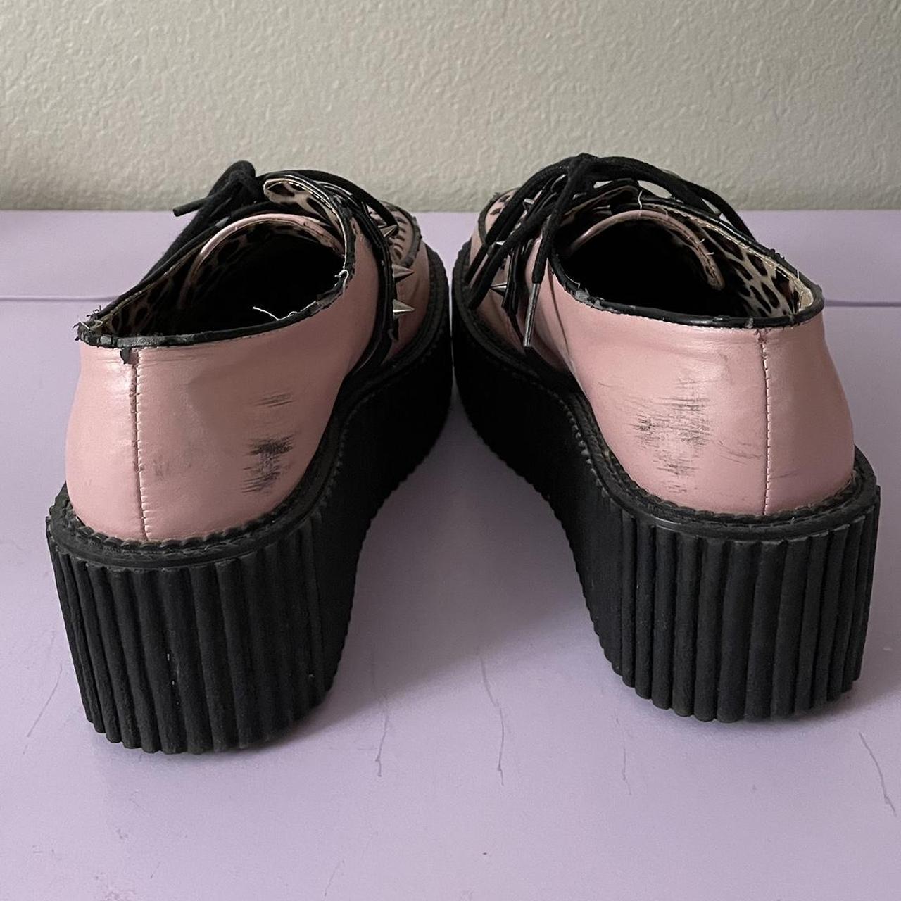 Demonia Women's Pink and Black Footwear | Depop