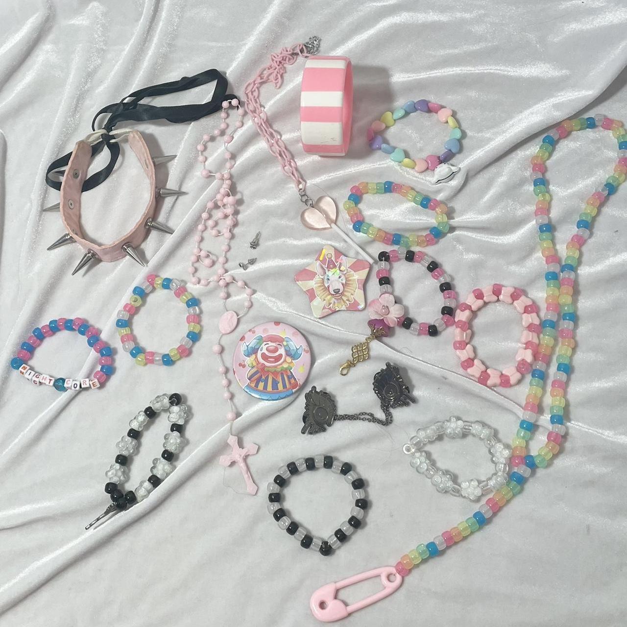 Pastel goth jewelry bundle Bracelets, choker,... - Depop