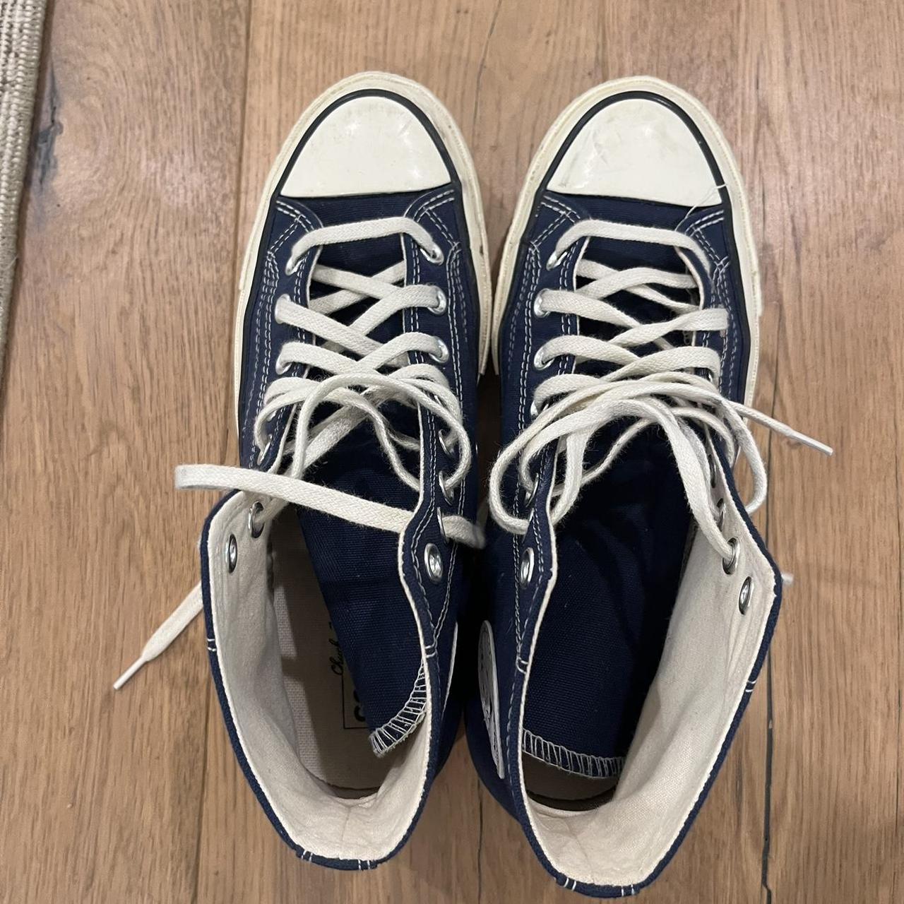 These converse are platform navy blue and aren’t... - Depop