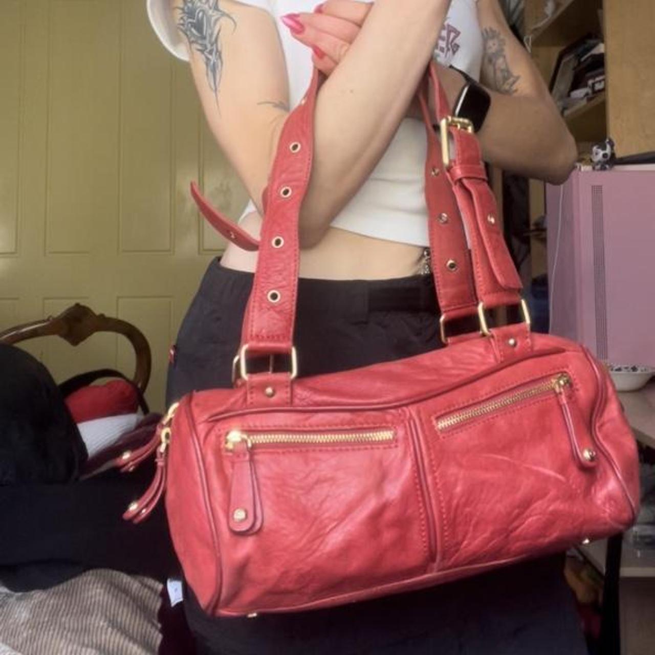 Vintage Oroton Red Leather handbag Gorgeous soft red... - Depop