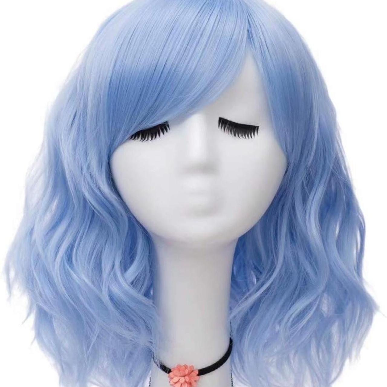 Light blue short wig With wig cap Never worn... - Depop