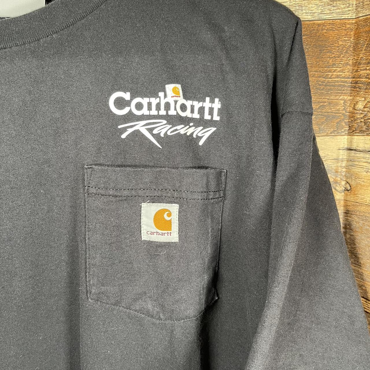 Carhartt Men's Black and Orange T-shirt | Depop