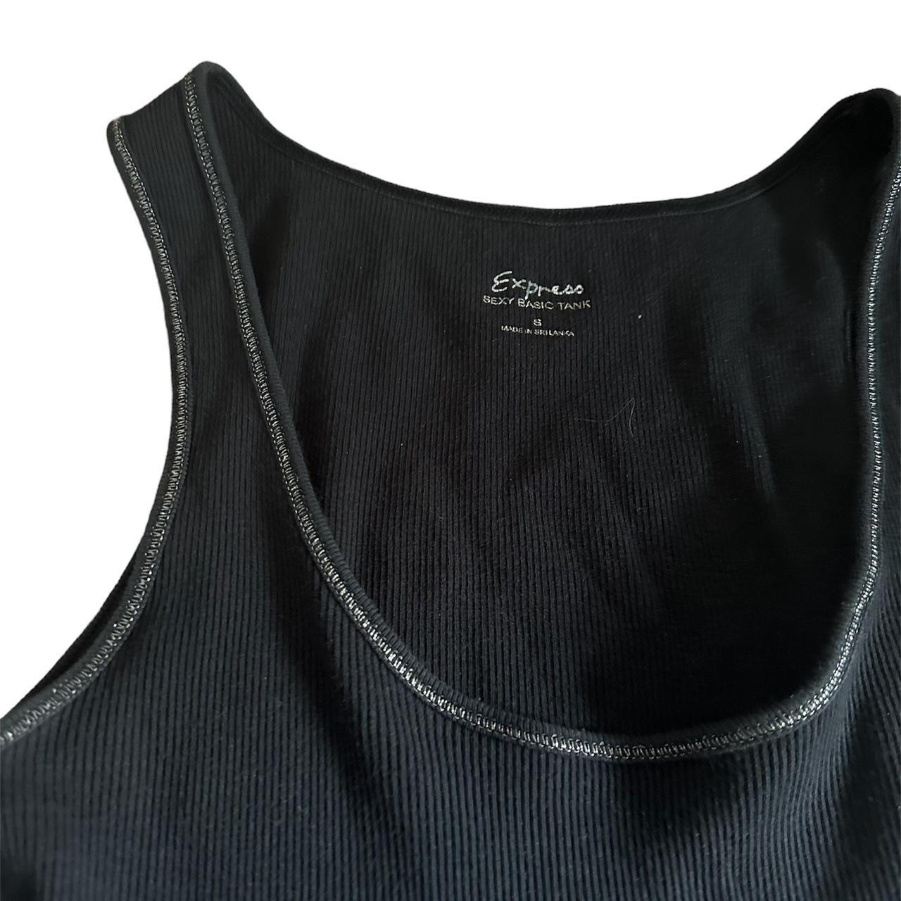 Super cute black tank top with sparkly stitching... - Depop