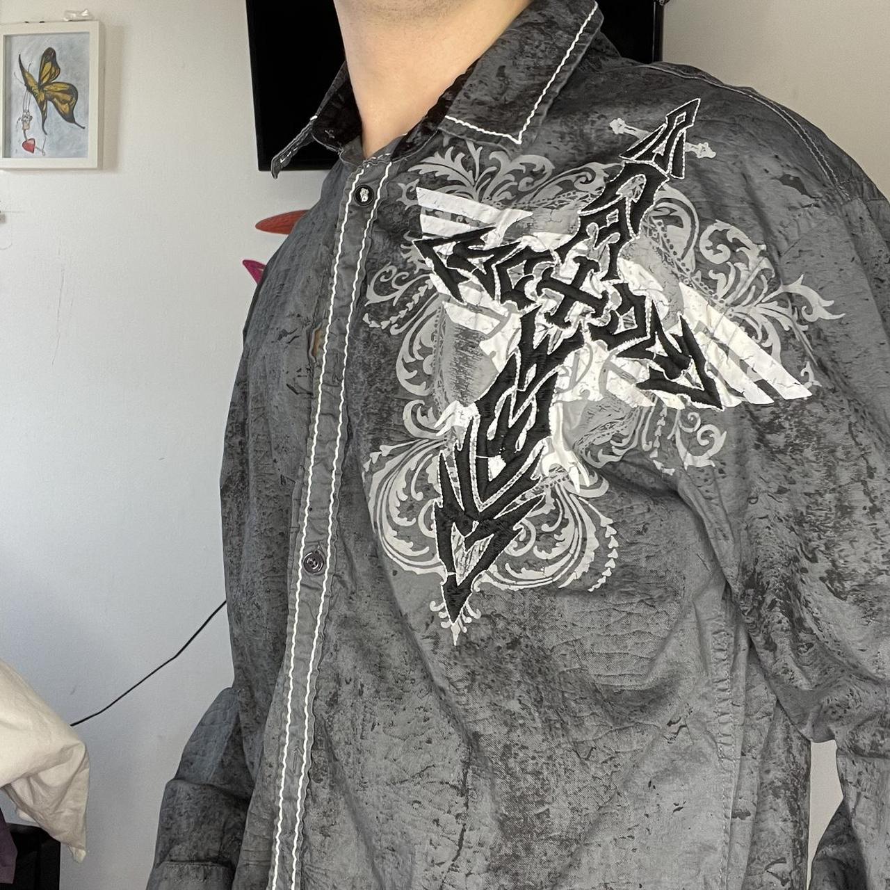 Crazy asf Y2K grudge cross /winged bottom up White... - Depop