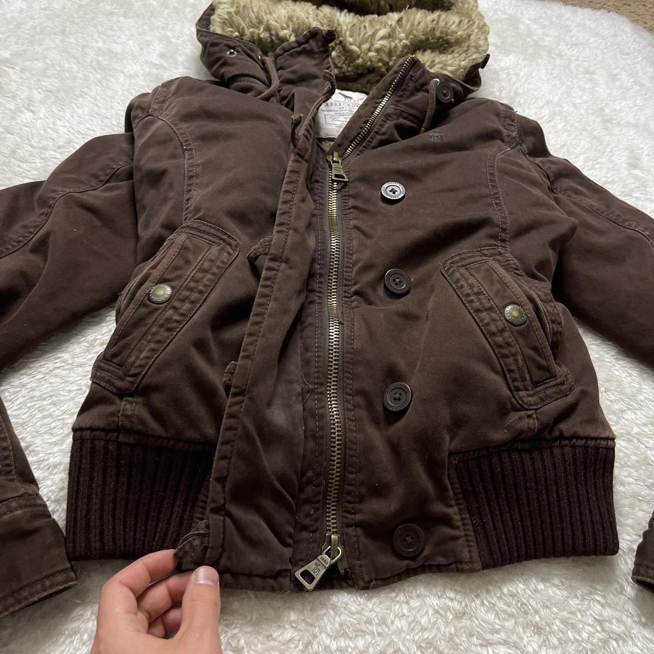 Vintage Abercrombie and fitch bomber fur coat... - Depop