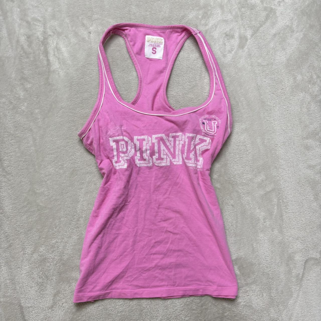 Victoria’s Secret PINK graphic tank top Sits right... | Depop