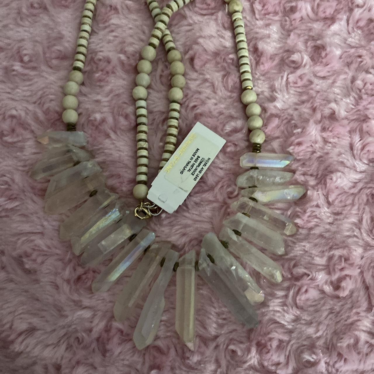 Panne necklace made in Thailand natural Beaded &... - Depop