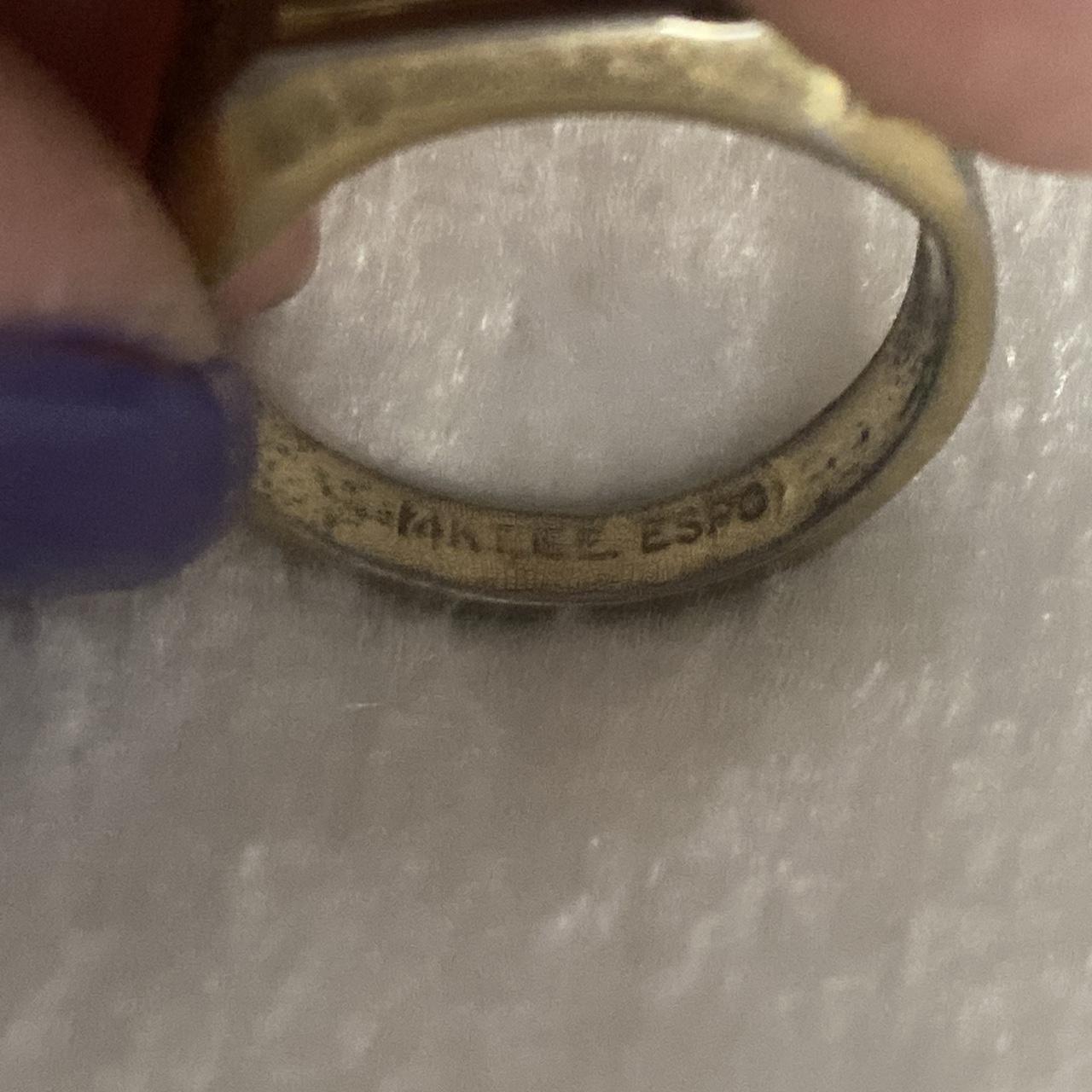 Vintage 1980's Mens 18K HGE Rhinestone Ring Size 8 - Depop