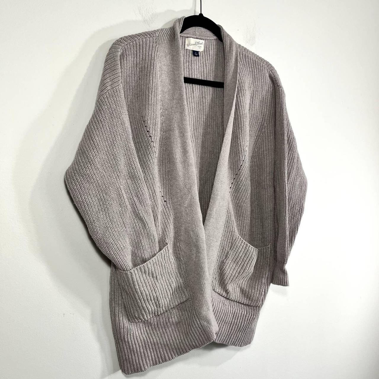 Universal Thread Gray Open Front Knit Cardigan... - Depop