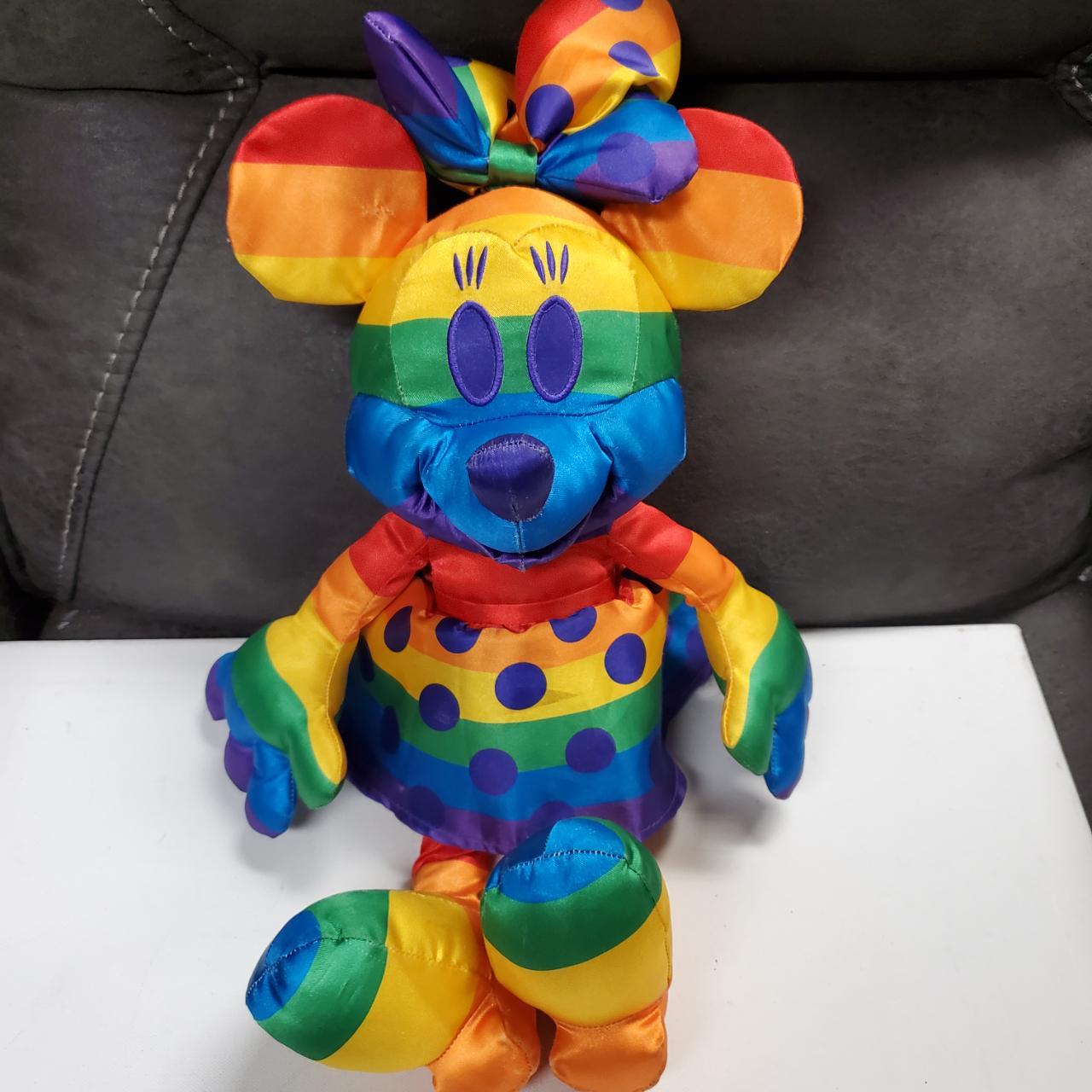 Plush Disney Rainbow Minnie Mouse Stuffed Animal -... - Depop