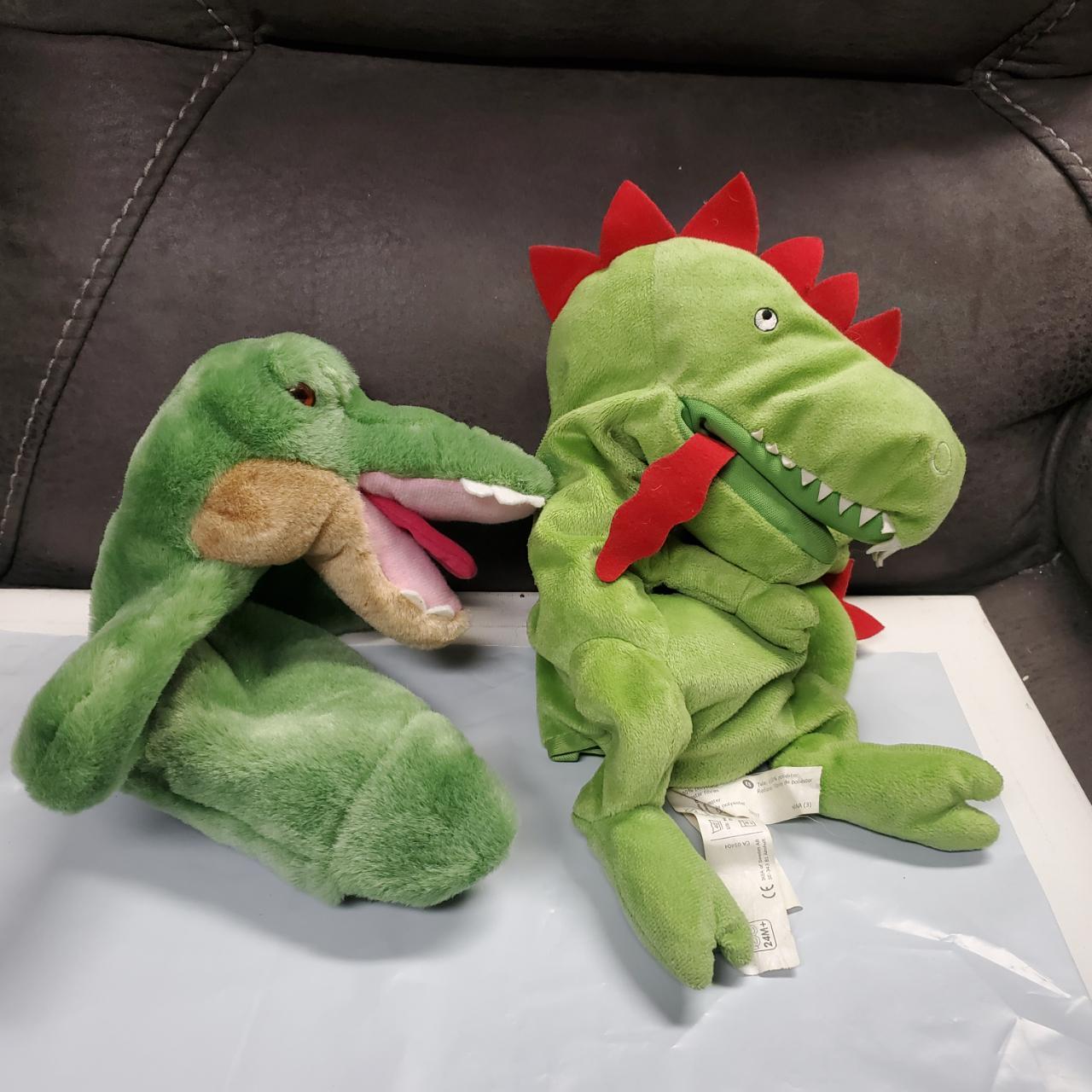 Lot of 2 Plush Green Puppets, an alligator and... - Depop