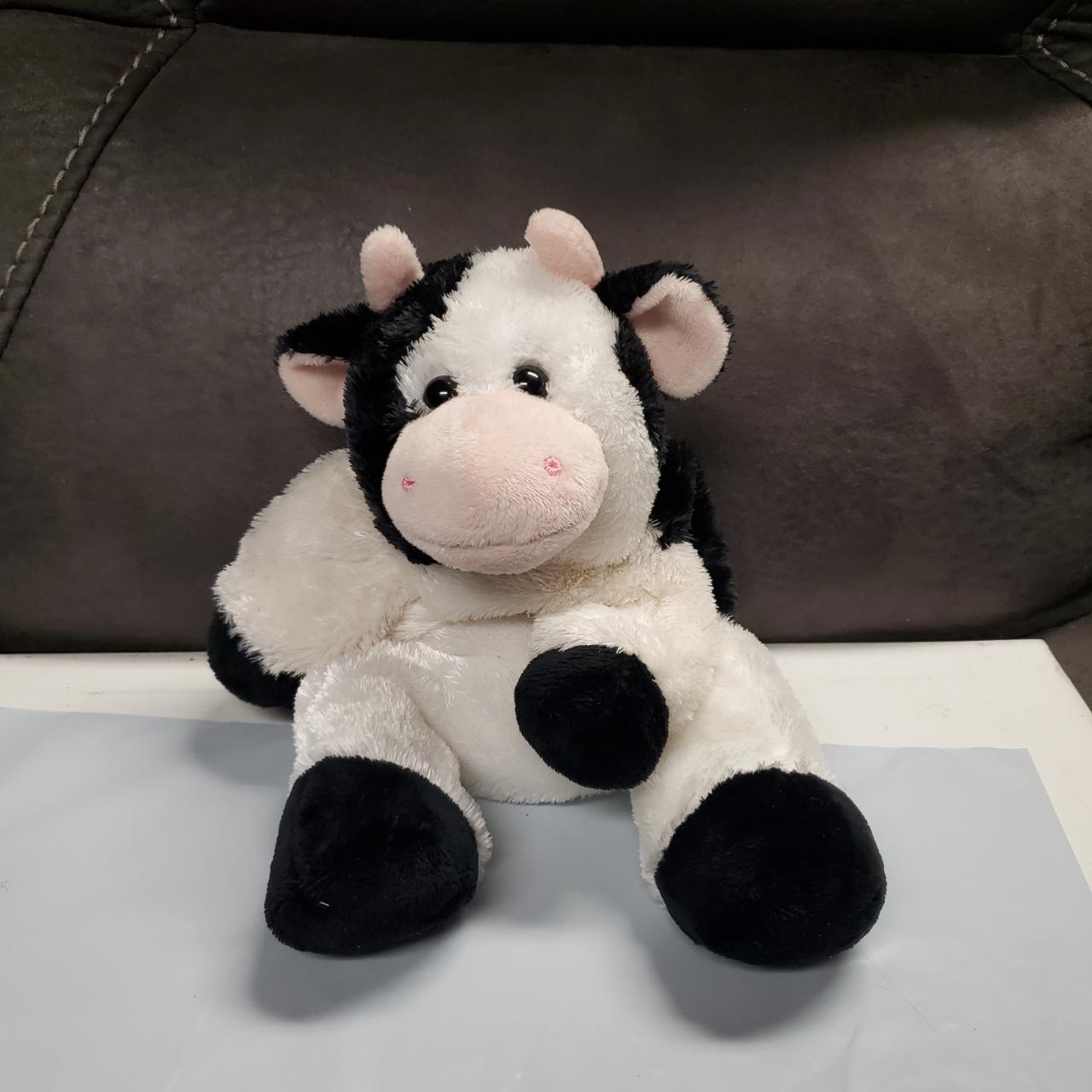 This adorable black and white cow hand puppet... - Depop