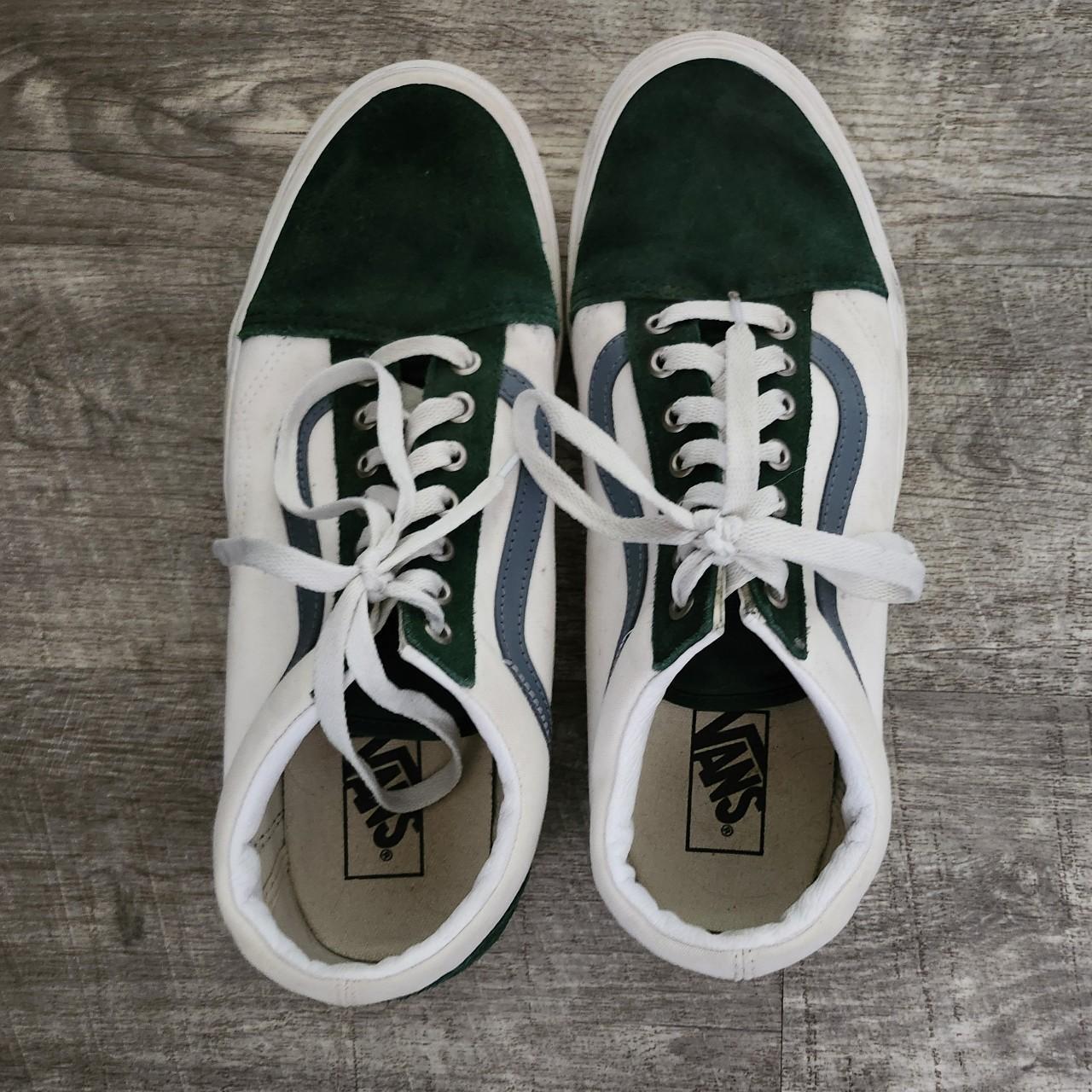 Vans Old Skool "Varsity Canvas Blue/Green/White"... - Depop