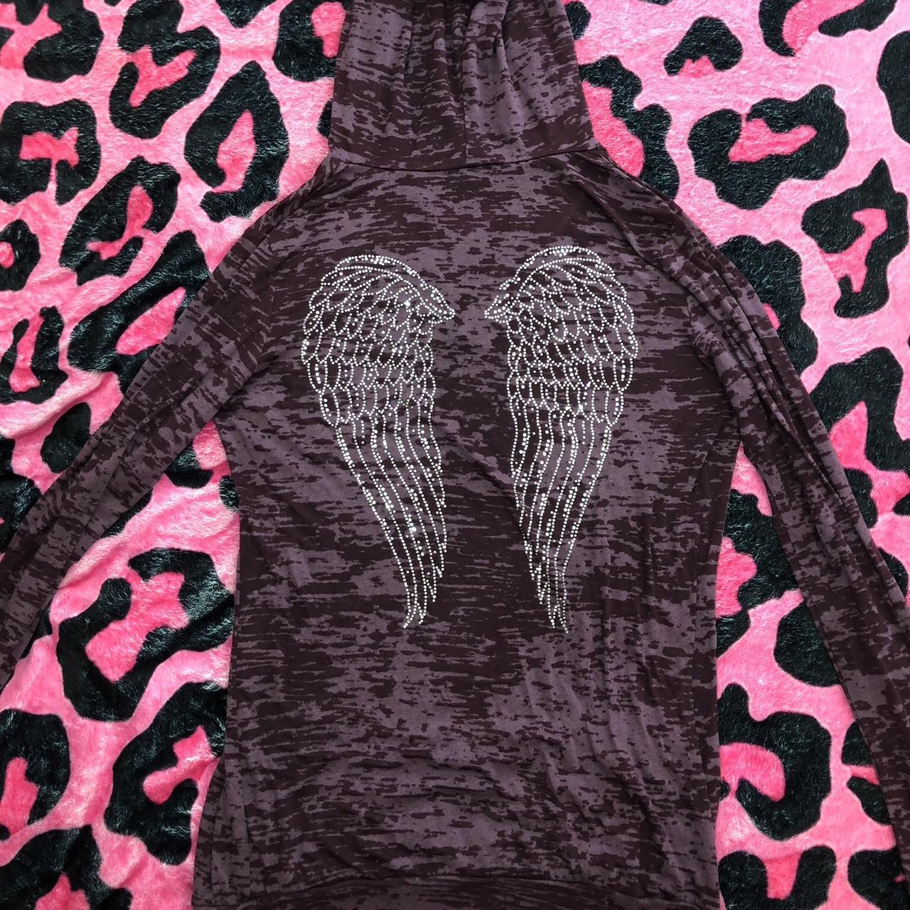 Y2k grunge angel wing sweater -size L -good... - Depop