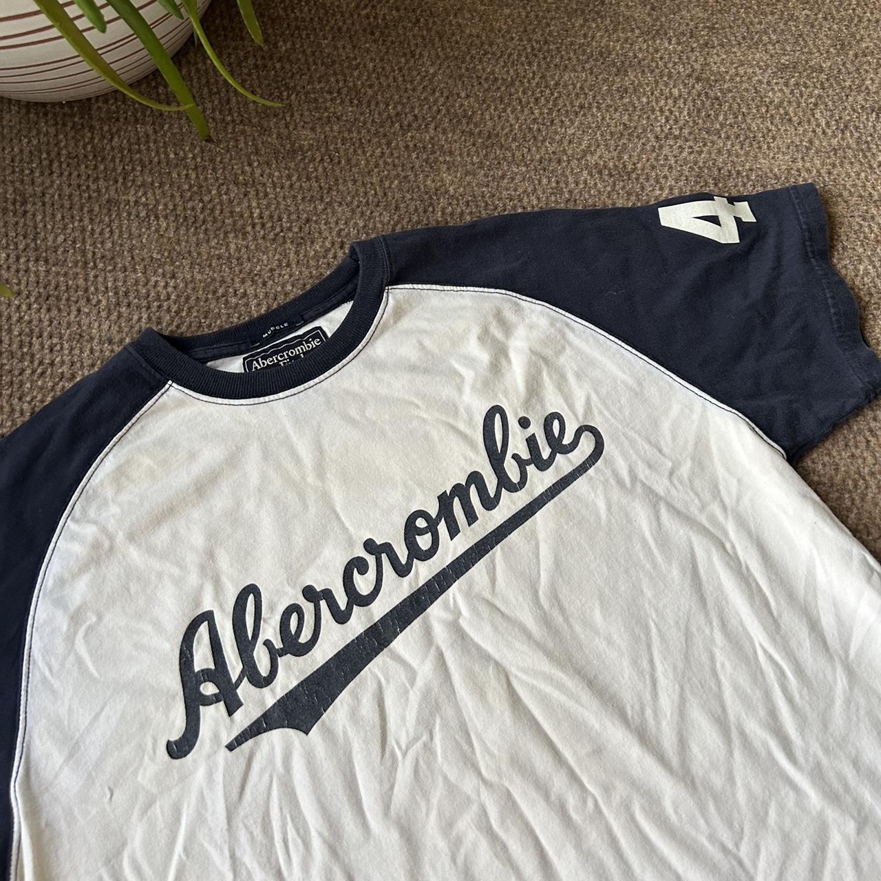 Sick Abercrombie Vintage Style Jersey tshirt Ringer... - Depop