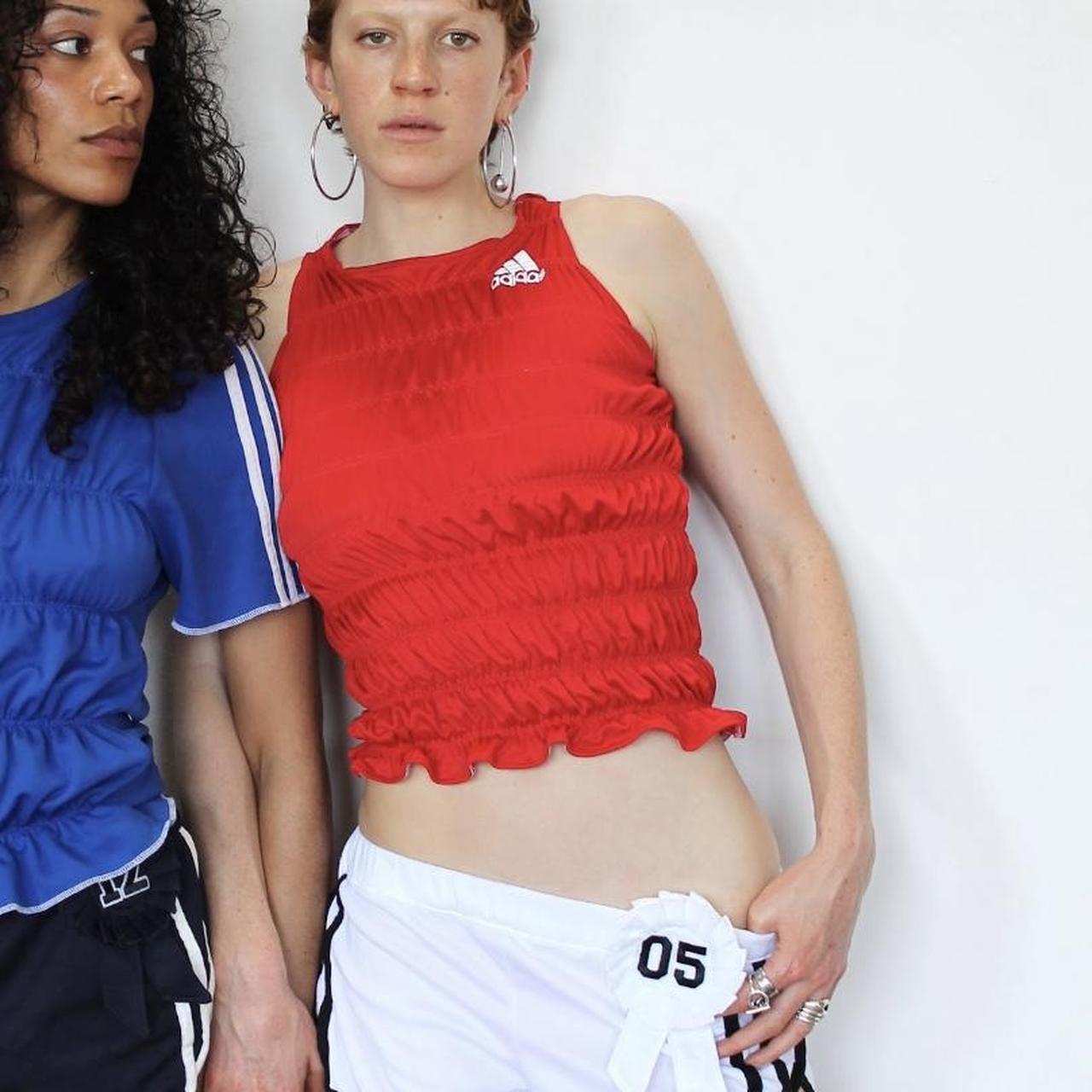 Ruched adidas 1of1 reworked top MADE TO ORDER 12-14... | Depop