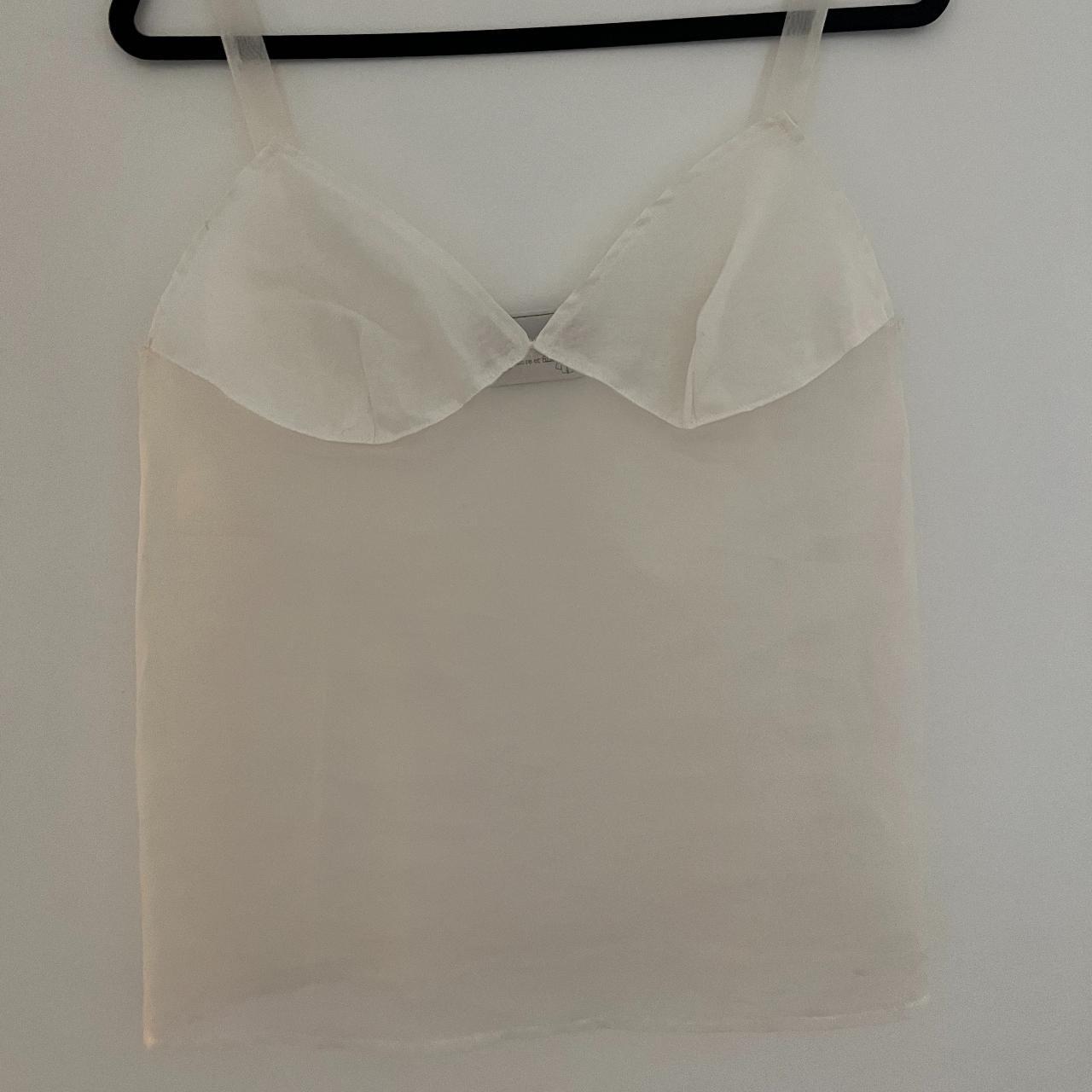 MaisonCl´eo Sheer White Top - Depop