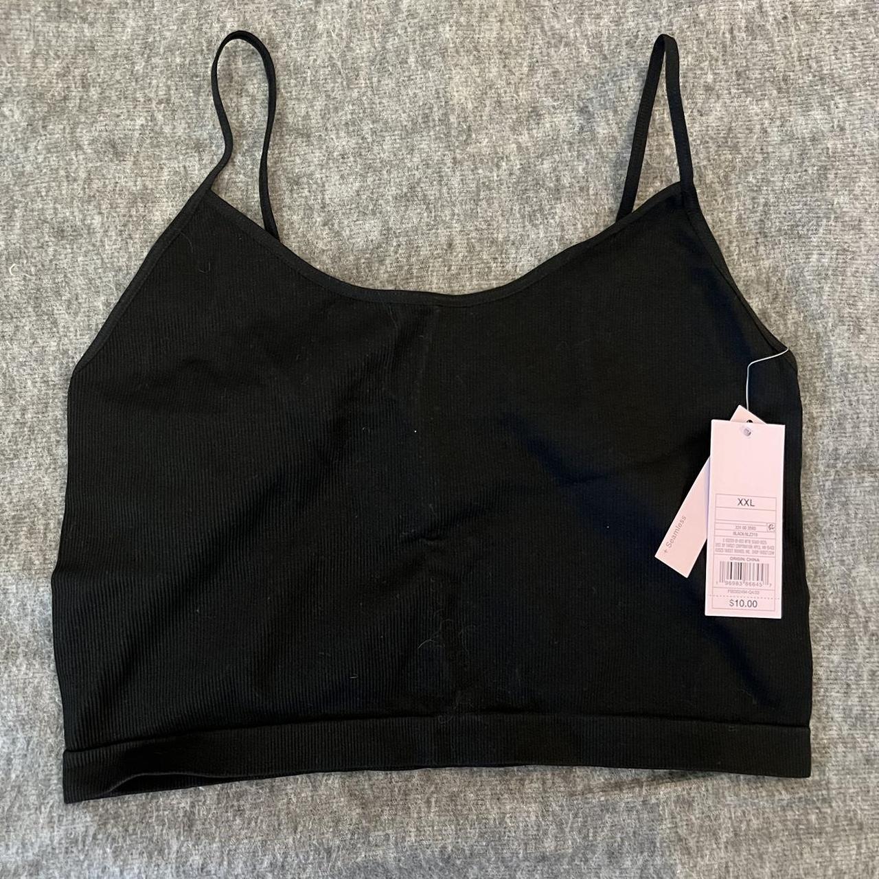 Black spaghetti strap cropped top Brand new Size... - Depop