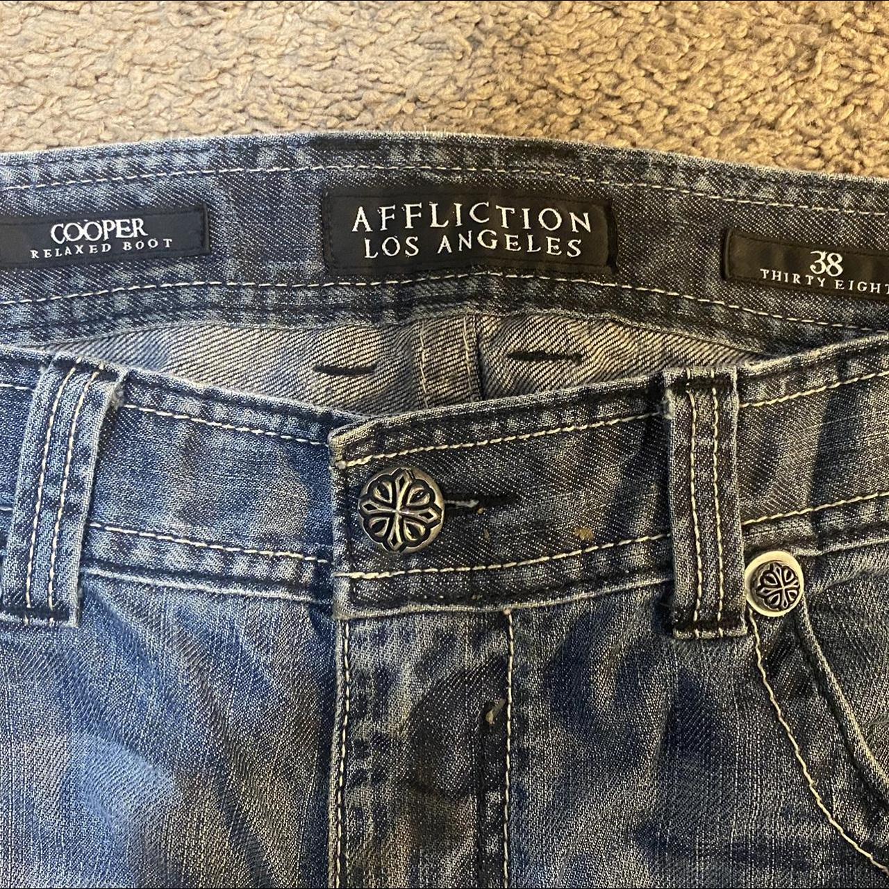 distressed AFFLICTION jeans size 38x32 #affliction... - Depop