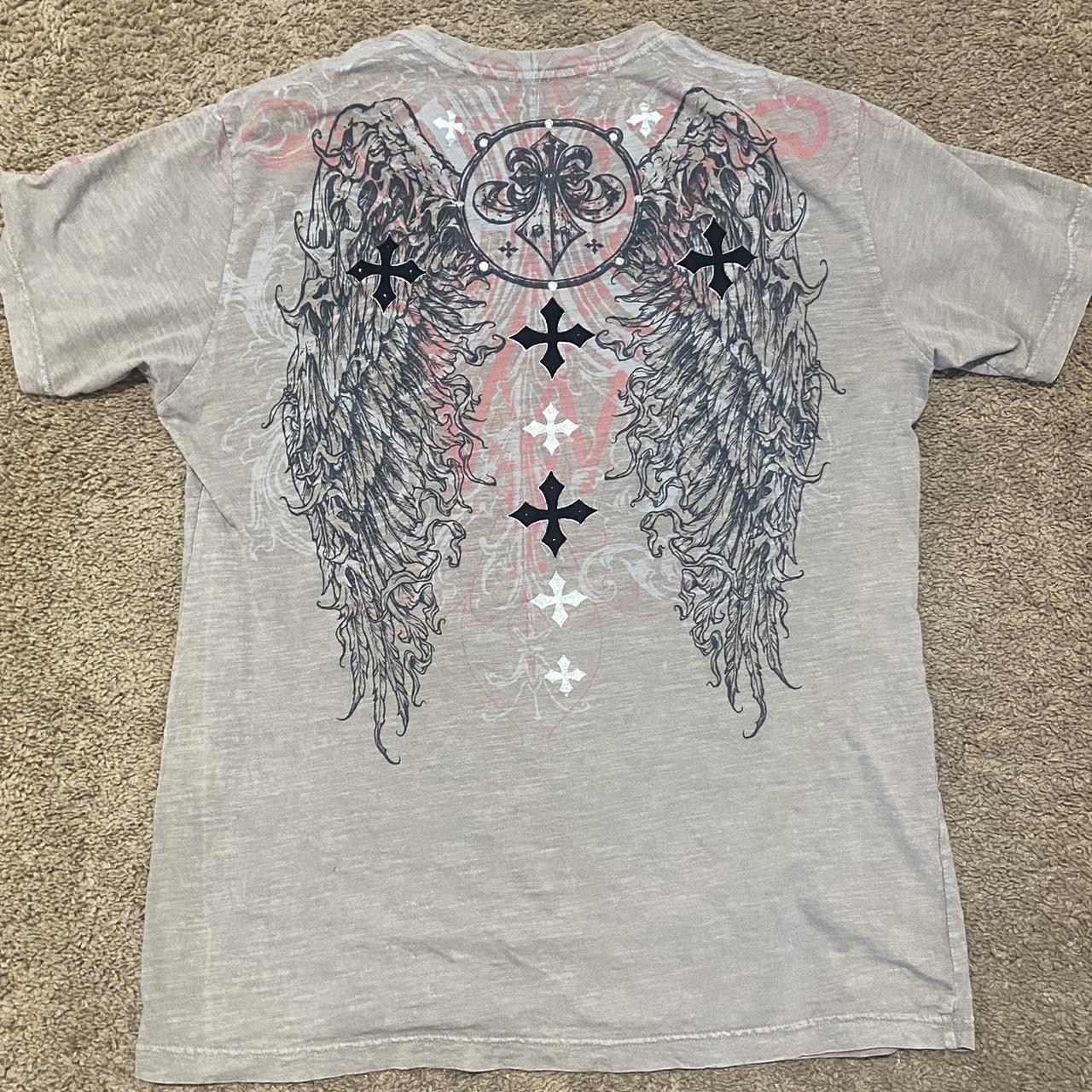 AFFLICTION live fast shirt with felt black... - Depop