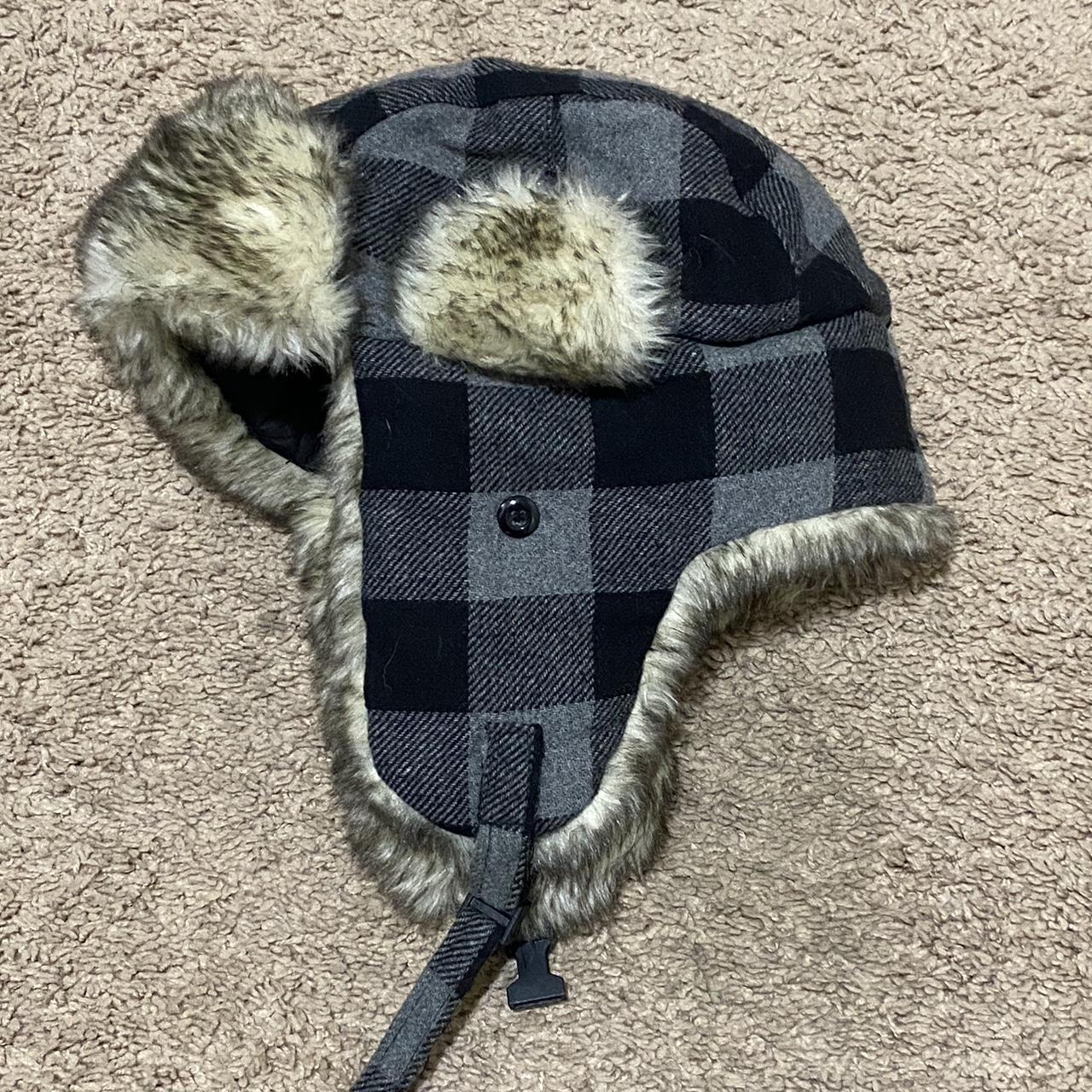 black ushanka/fur hat/trapper hat/russian hat, fits... - Depop