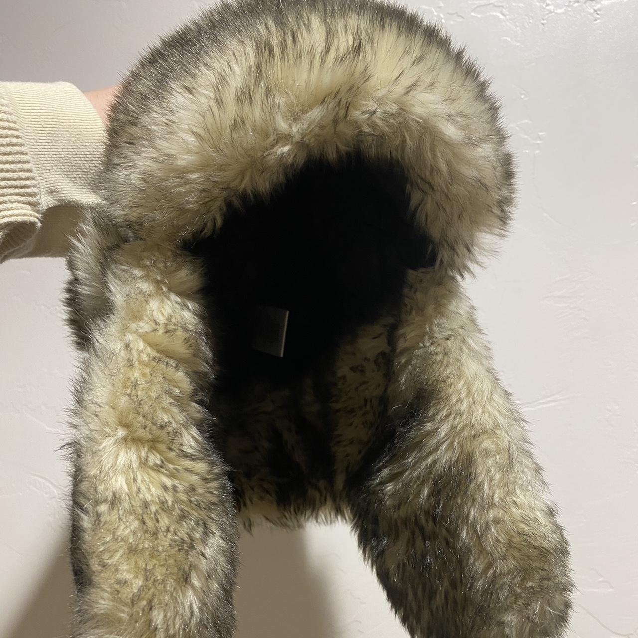 black ushanka/fur hat/trapper hat/russian hat, fits... - Depop