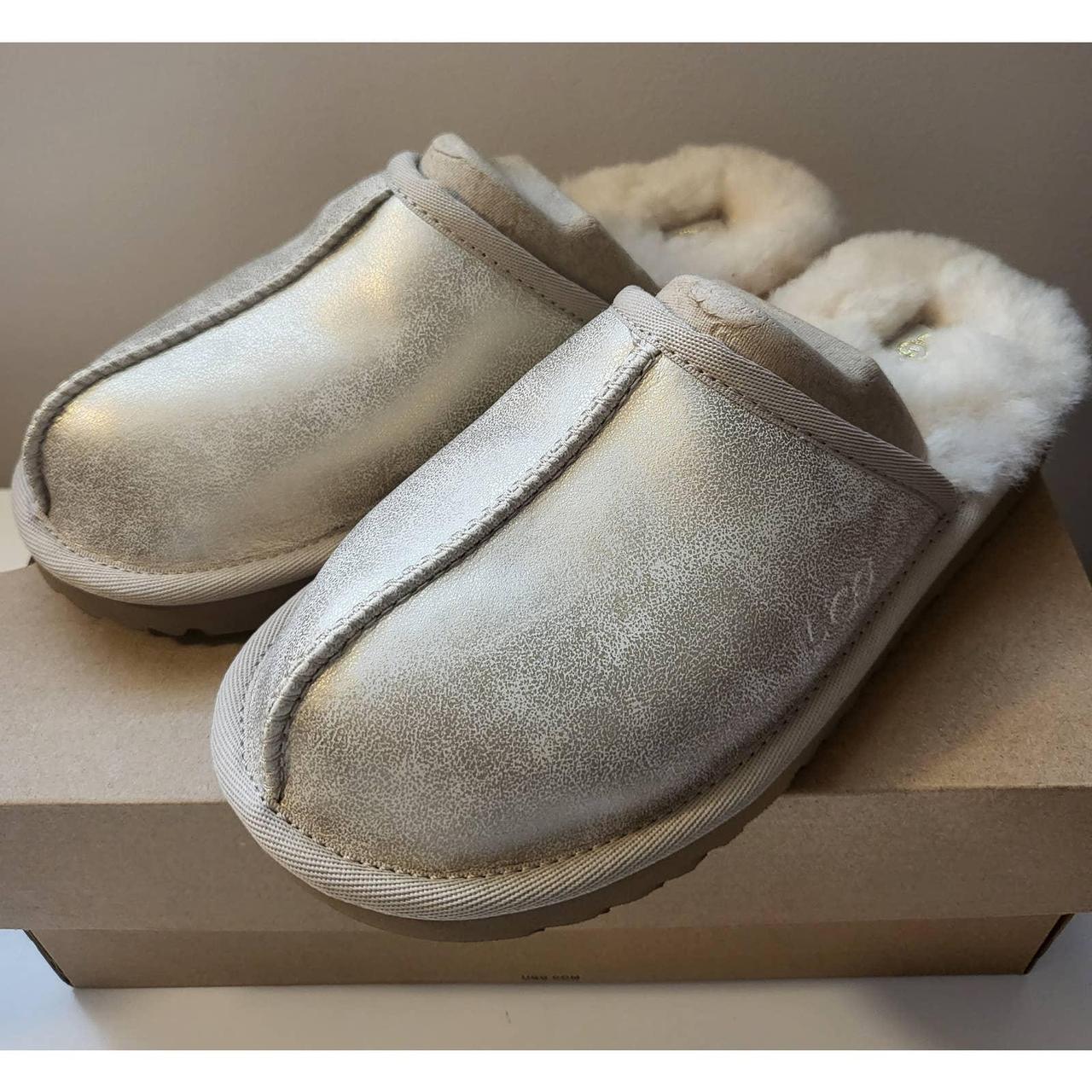 UGG Kid's Keegan Metallic UGGplush Faux Fur Lined... - Depop