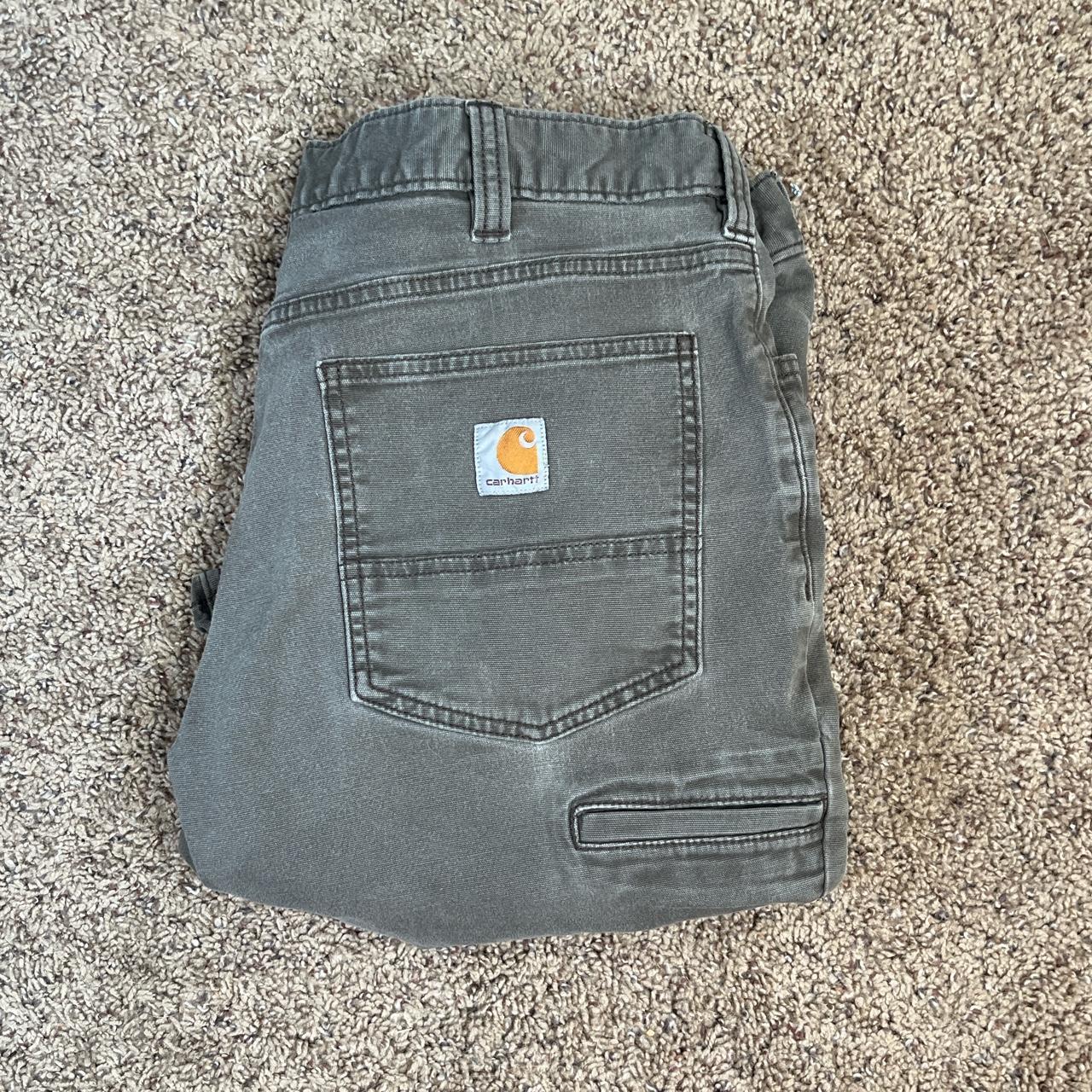 36w 30L washed grey Carhartt pants Few white paint... - Depop