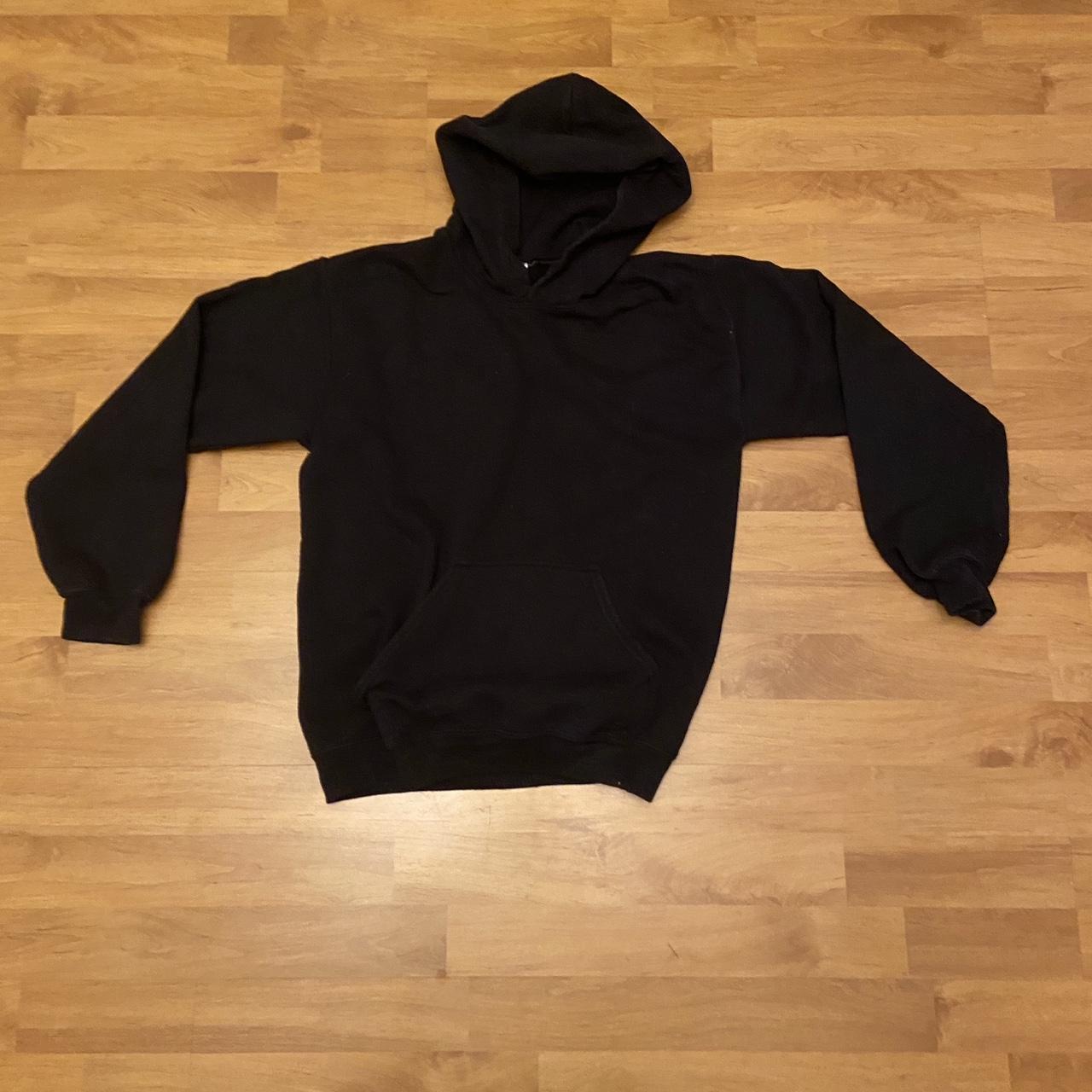 Youth XL all black hoodie - Depop