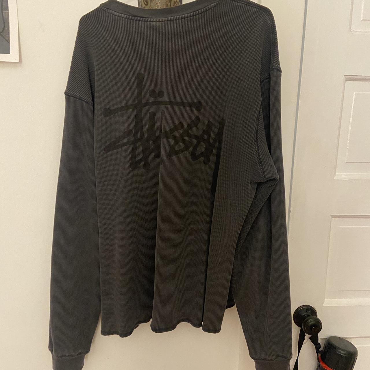 STUSSY Fall ‘23 LONDON : Grey Textured Sweater (L) - Depop