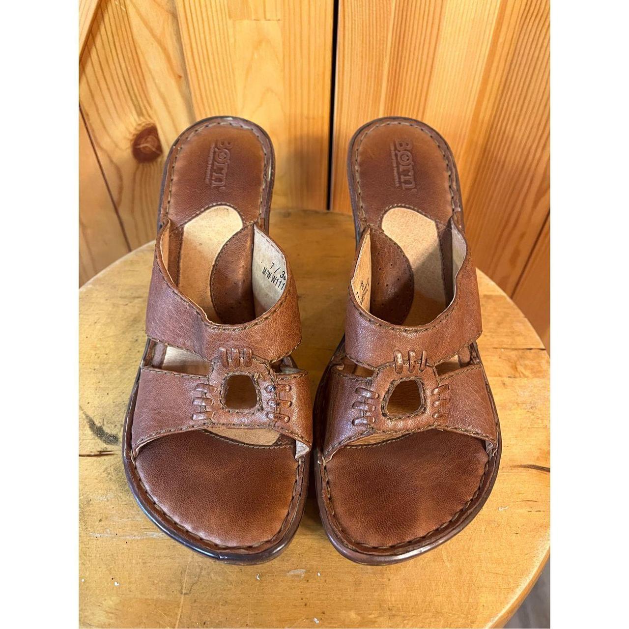 Born Brown Strappy Mule Clog Women's Size 7 leather - Depop