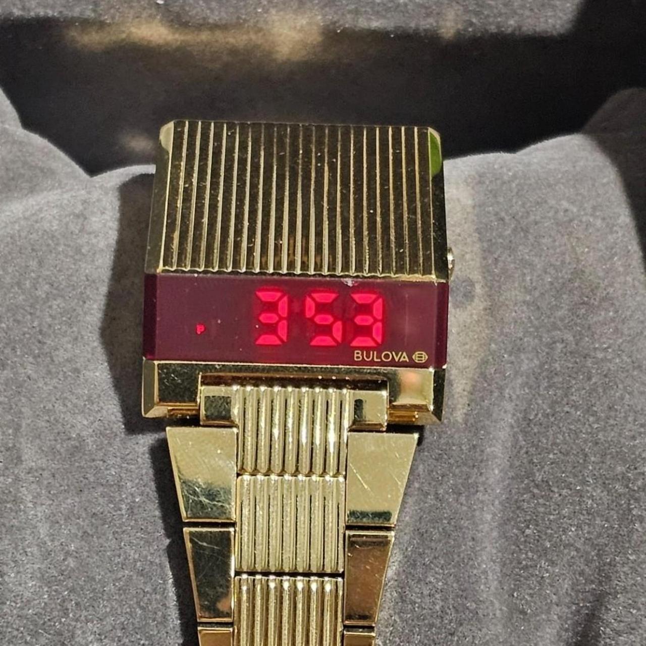 Gold Bulova digital watch Bulova Computron ... | Depop